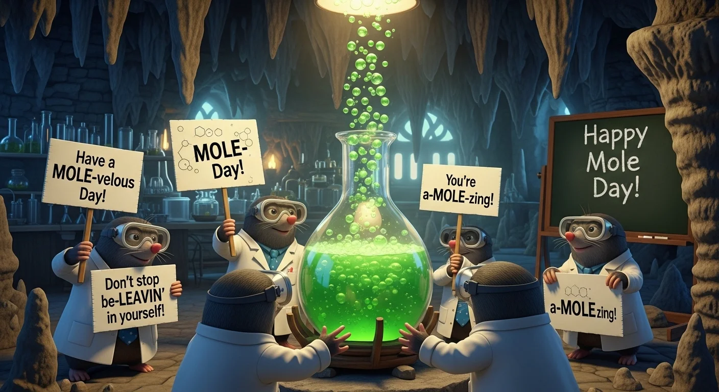 240+ Hilarious Mole Day Puns Chemistry Jokes for Science Lovers - Quickpun